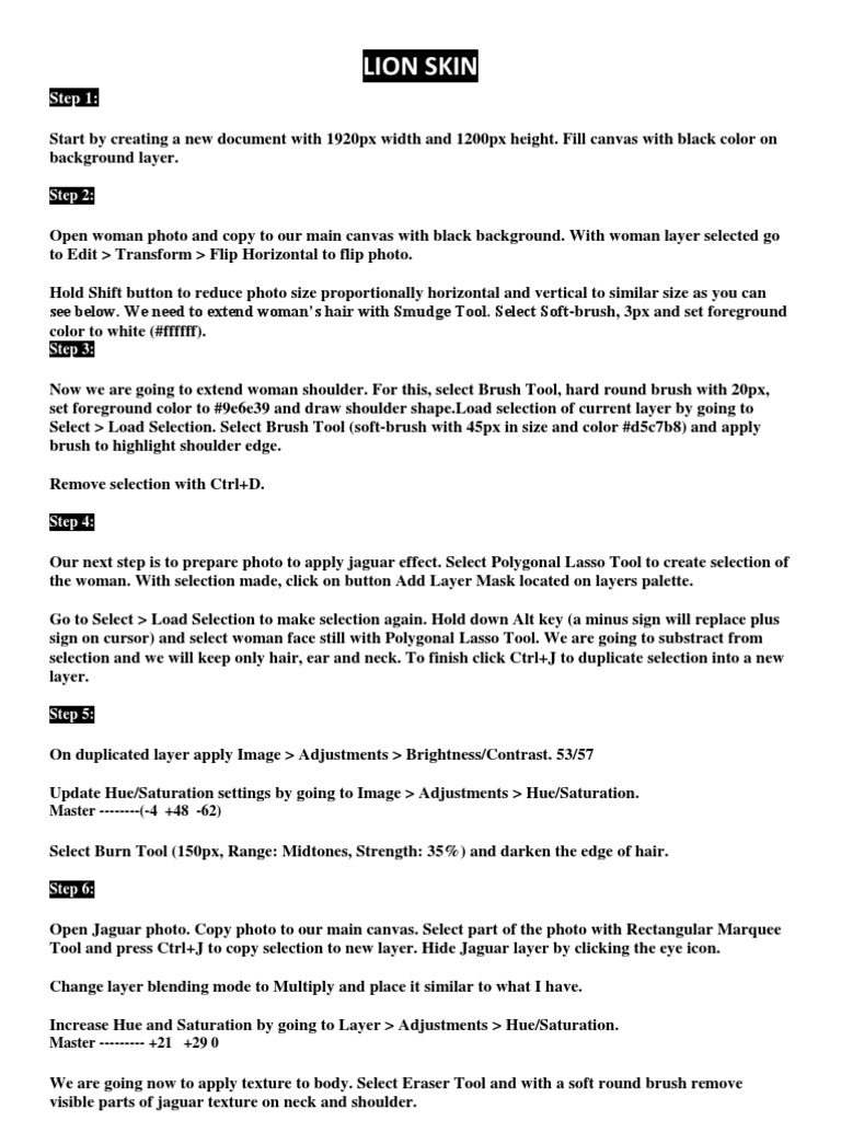 Lion Skin | PDF | Texture Mapping | Graphic Design