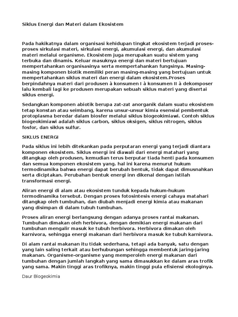 Siklus Energi | PDF