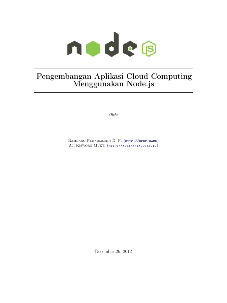 Cloud Computing With Nodejs (Indonesian) | PDF