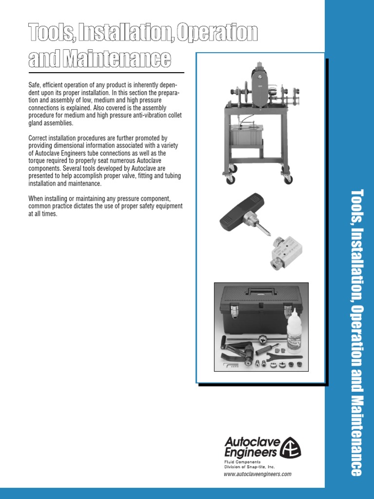 Autoclave - Tools, Installation. Operation and Maintenance | PDF | Nut ...