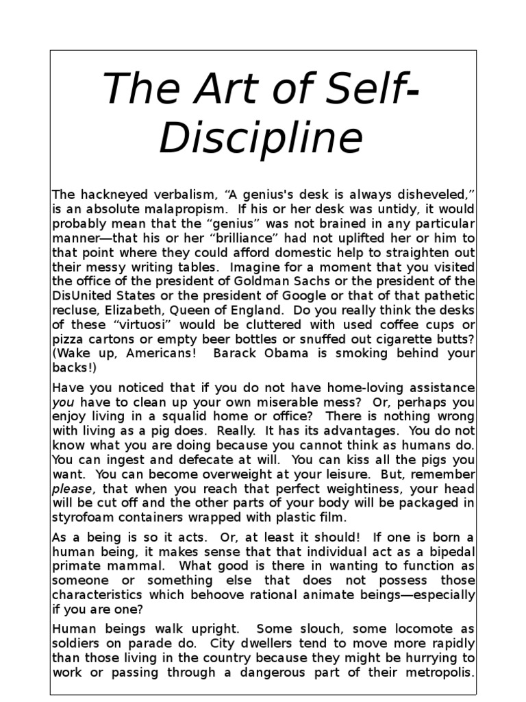 The Art of Self-Discipline | PDF | Mind | Psychological Concepts