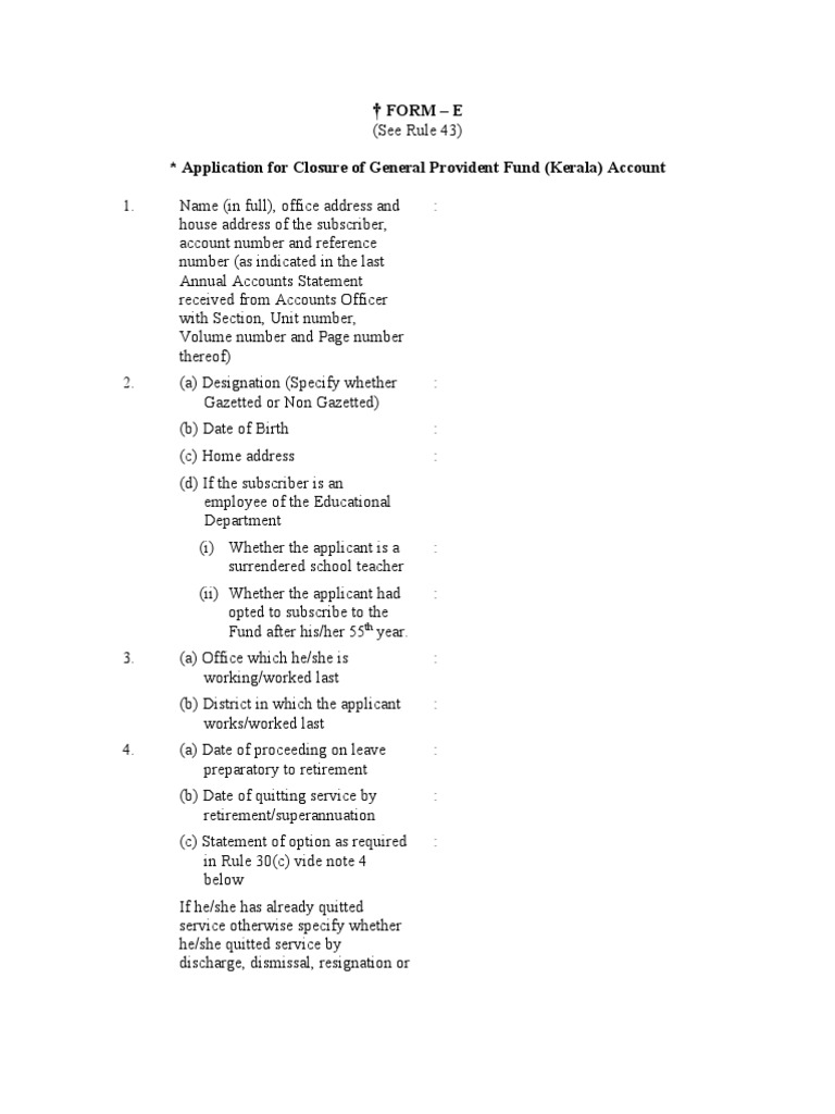 GPF Withdrawal Application Form (Kerala) | PDF | Pension | Government