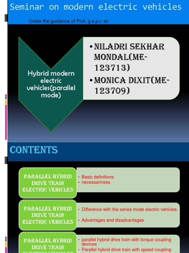 Parallel Hybrid Electric Drive Train Overview | PDF | Transmission ...