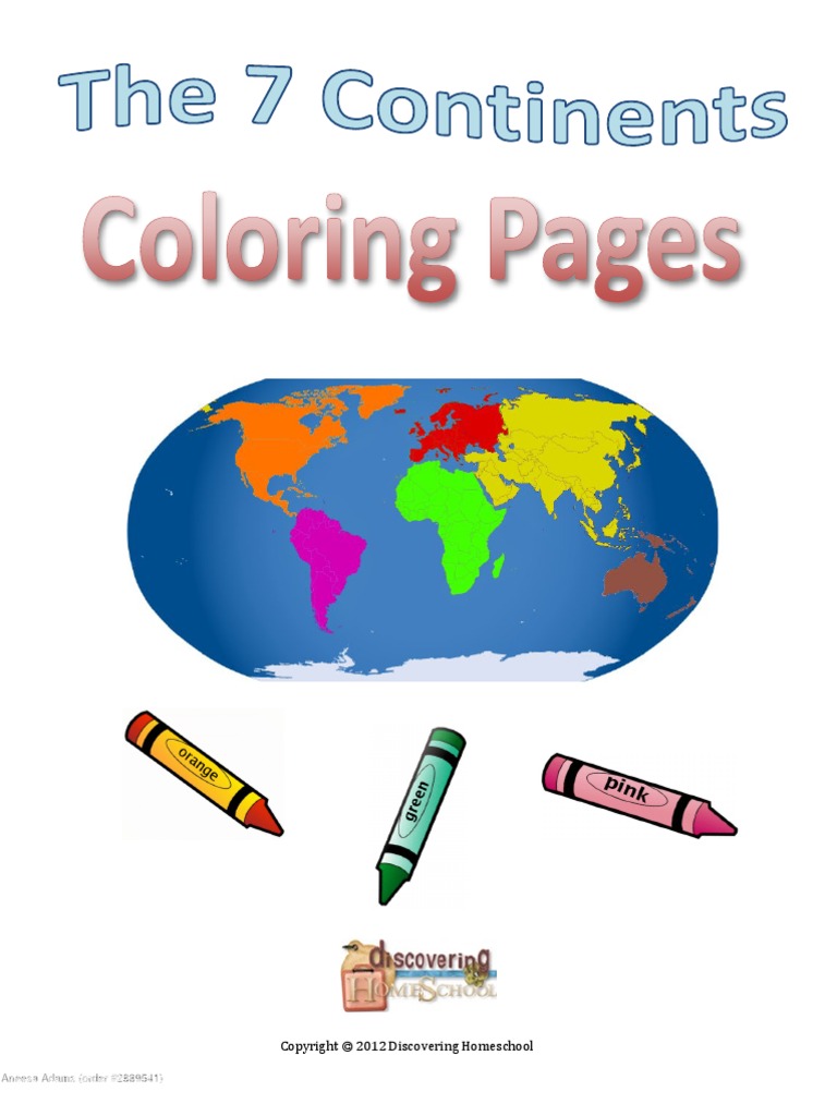 The 7 Continents Coloring Pages | PDF | Continent | Intellectual Works