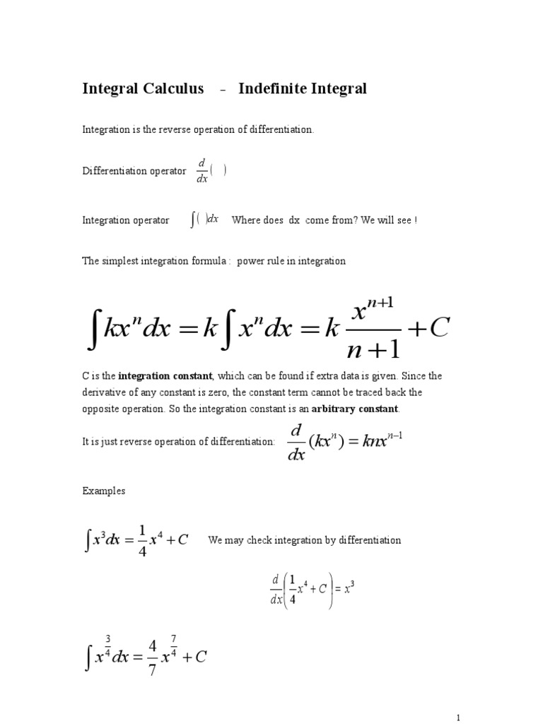 C N X K DX X K DX KX: Integral Calculus - Indefinite Integral | PDF