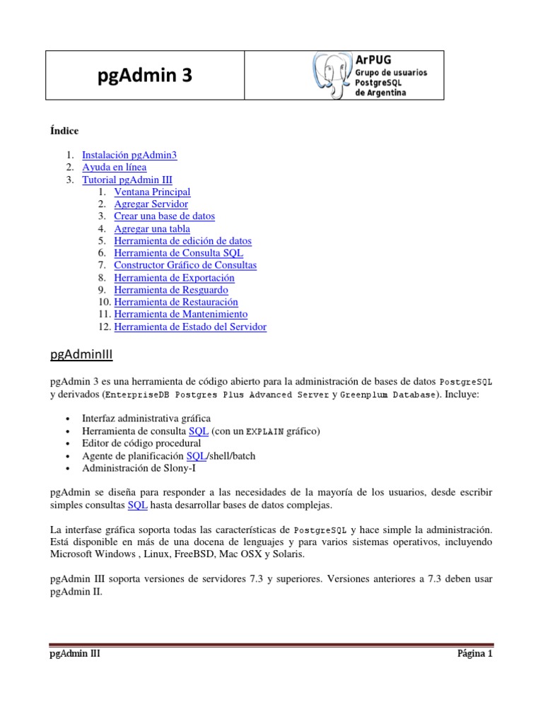 Tutorial de PgAdmin | PDF | Postgre Sql | Tabla (base de datos)
