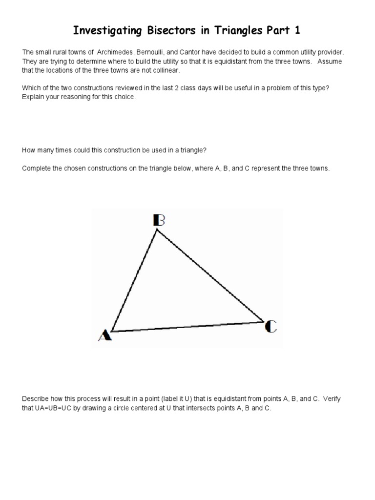 Perpendicular Bisectors of a Triangle Investigation | Perpendicular ...