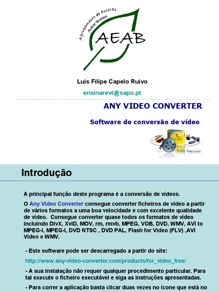 Tutorial Any Video Converter | PDF | YouTube | Vídeo