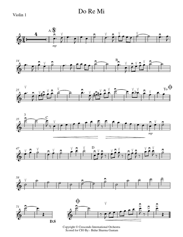 Do Re Mi Score Violin 1 | PDF