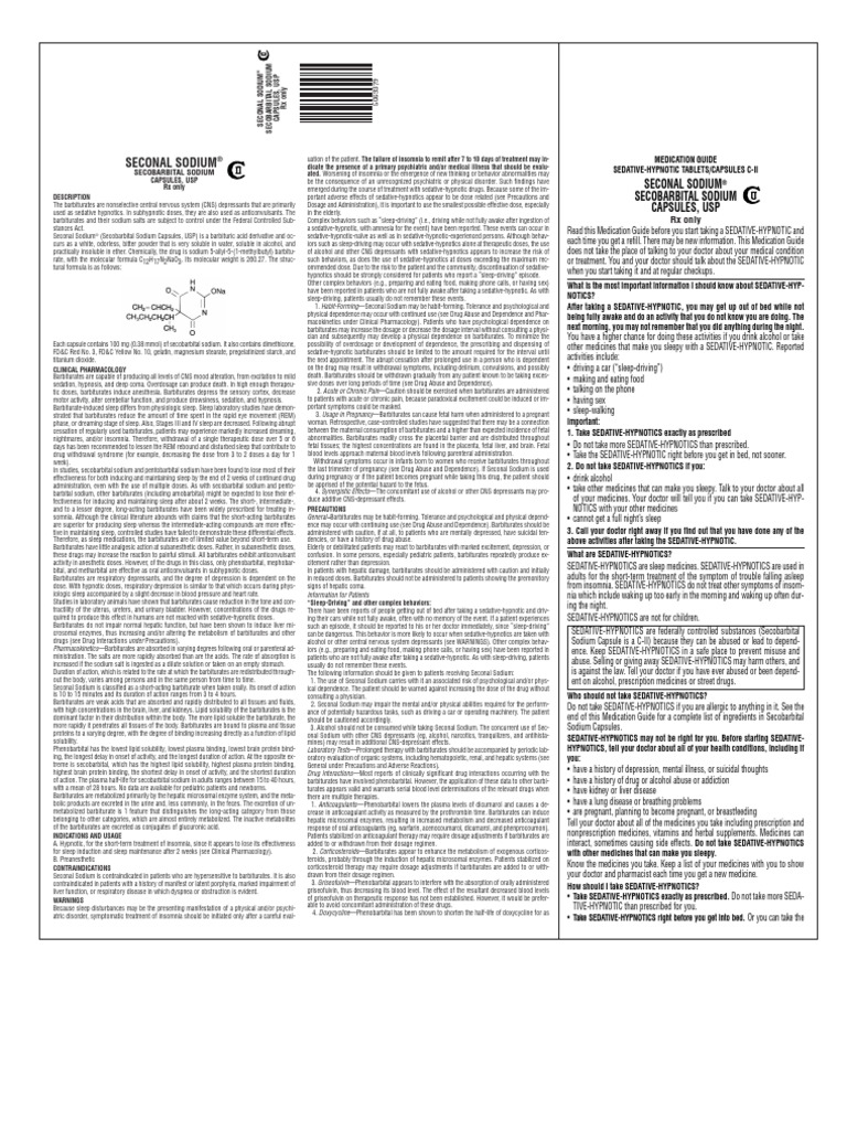 Seconal Sodium PI 9 08 | PDF | Substance Dependence | Alcoholism
