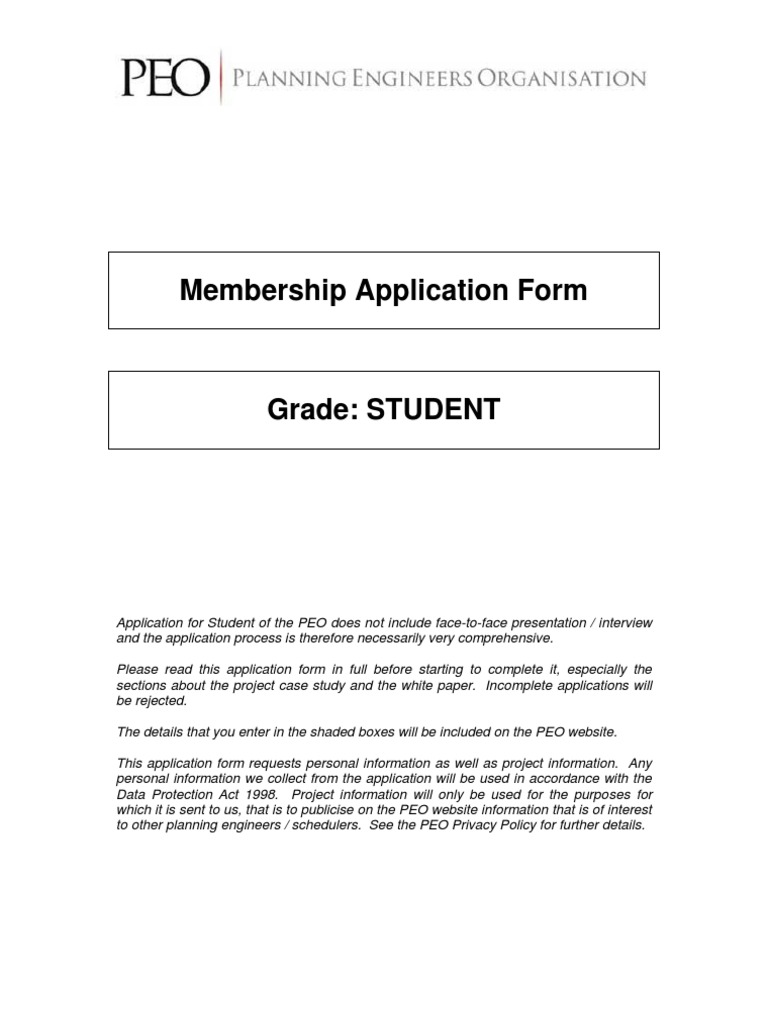 Peo Applicationform Student | PDF | Personally Identifiable Information | Engineering