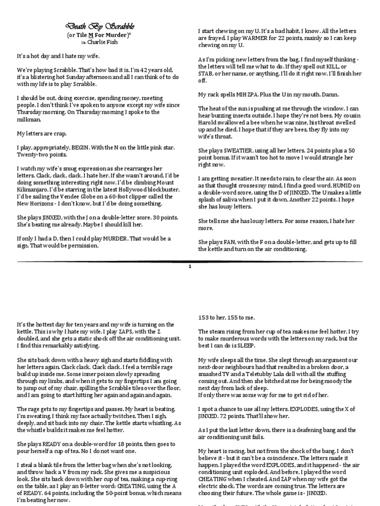 Death by Scrabble | PDF
