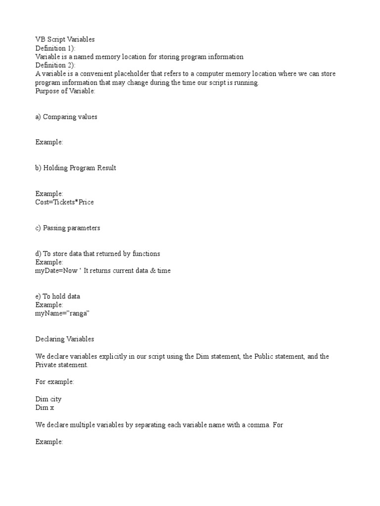 Vb Script Qtp Pdf Parameter Computer Programming Variable 7978