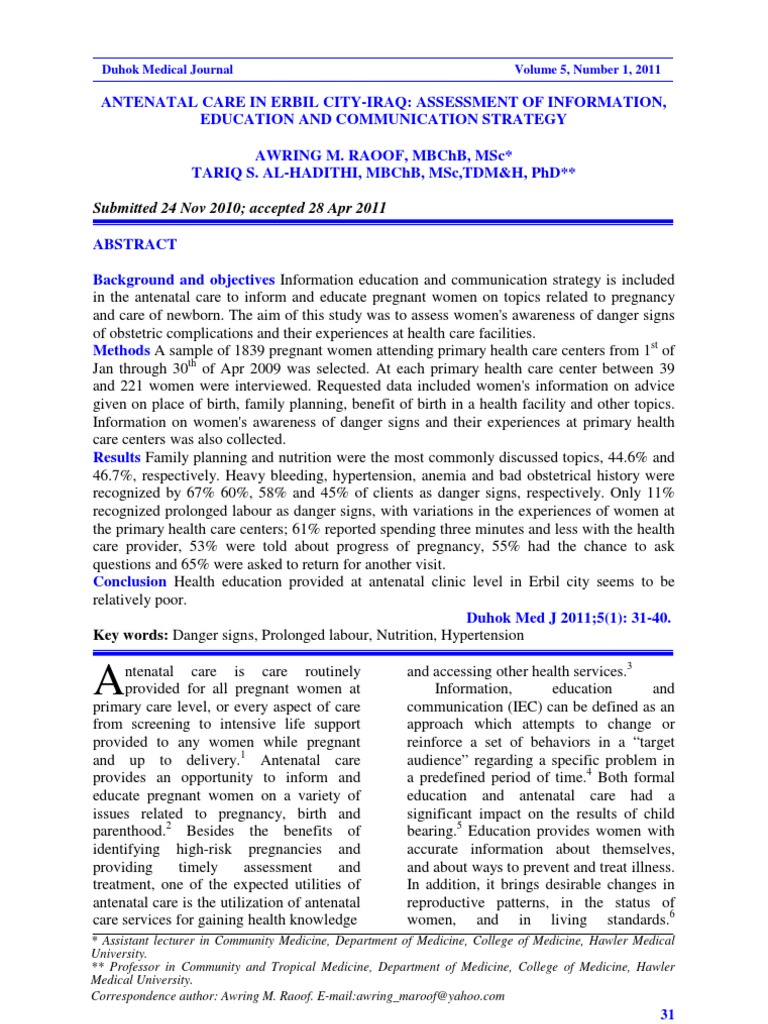 Antenatal Care Pdf Obstetrics Pregnancy