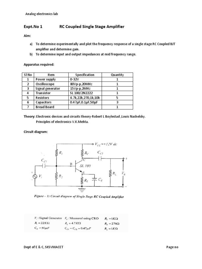 PK Aec Lab Manual | PDF | Electronic Circuits | Electronics