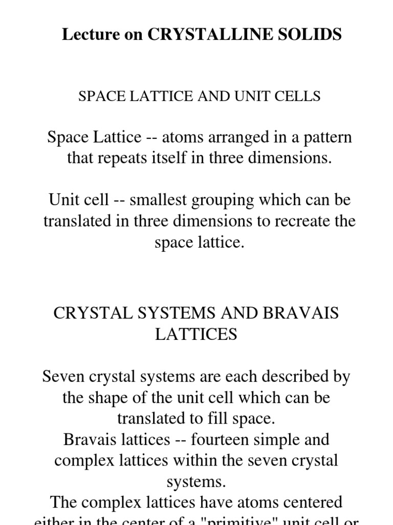 On Crystal Structure | PDF | Crystal Structure | Crystallography
