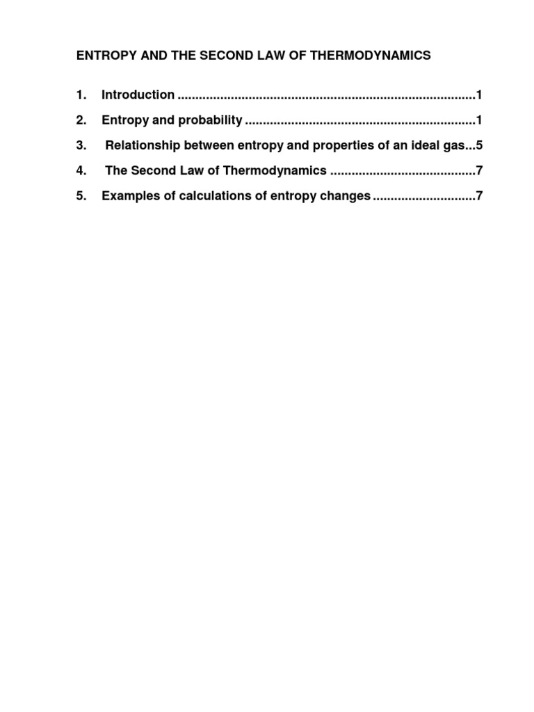 Entropy and The Second Law of Thermodynamics | PDF | Distillation ...