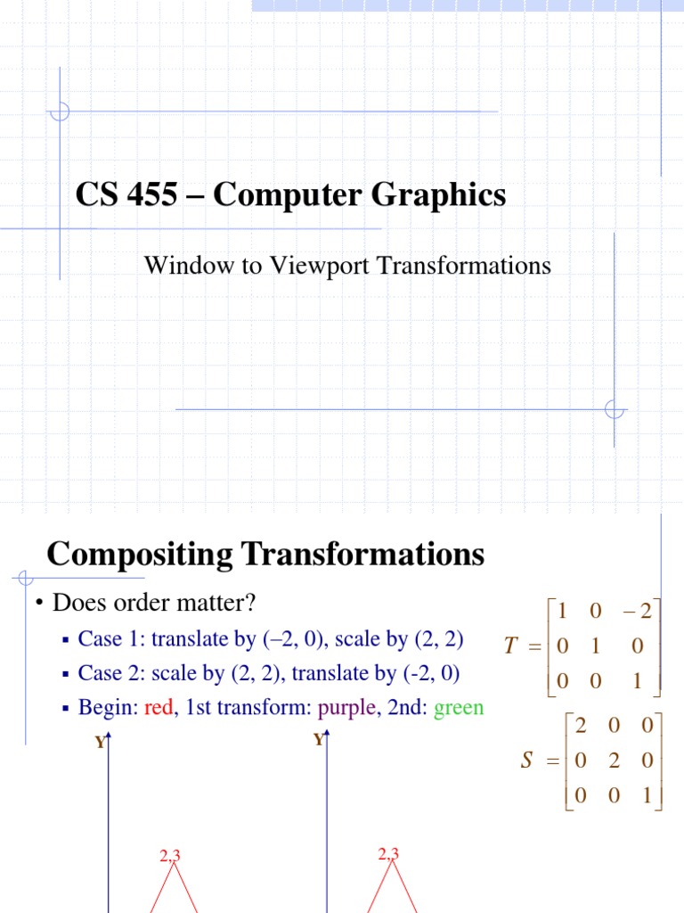 CS 455 - Computer Graphics: Window To Viewport Transformations | PDF ...