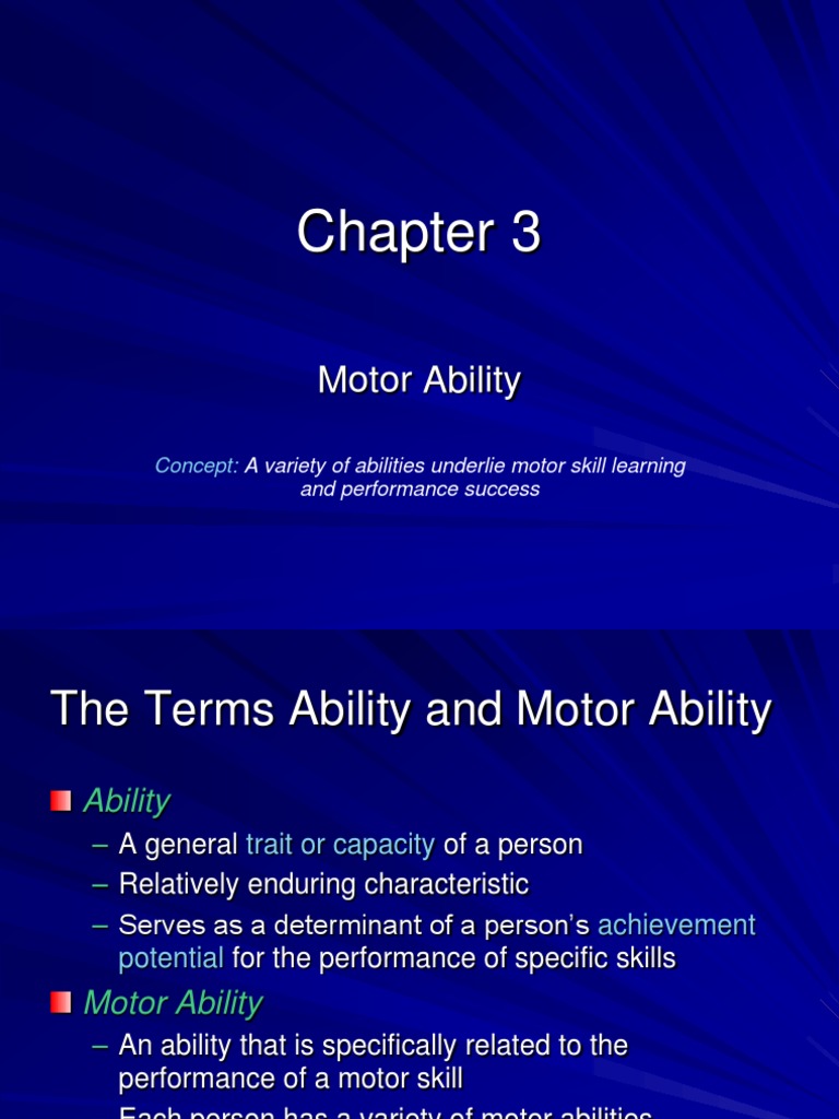 Chapter 3 Motor Abilities | Balance (Ability) | Hypothesis