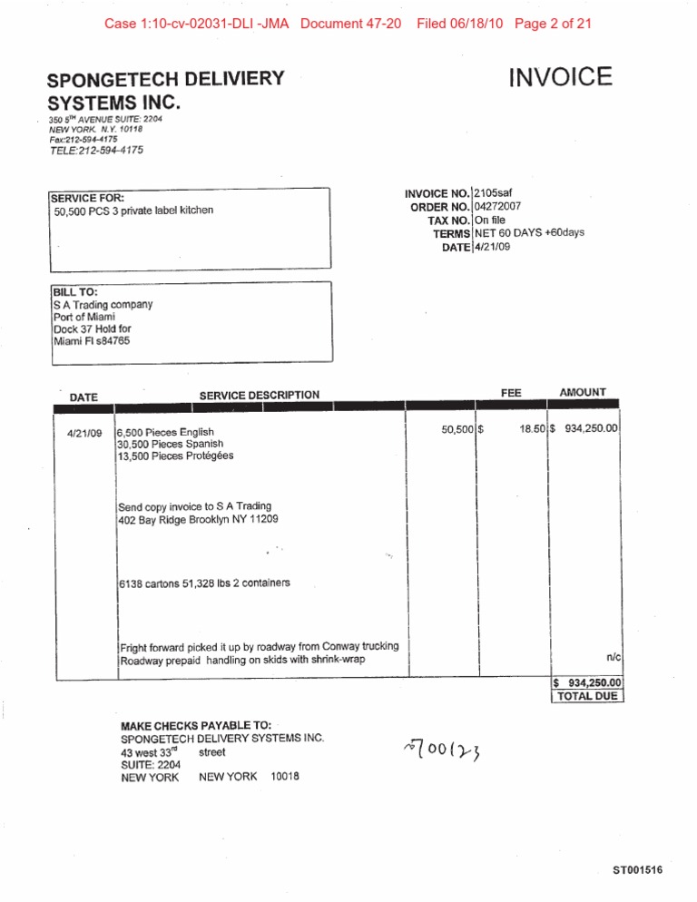 Voice: Spongetech Systems | PDF | Business | Law