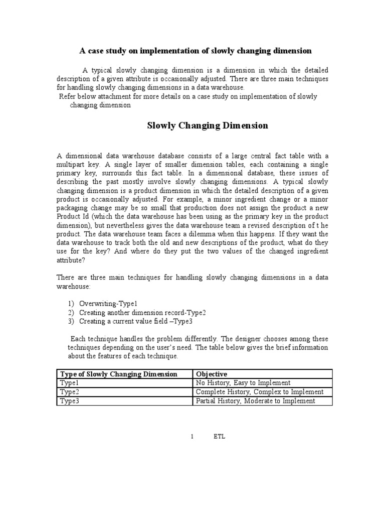 Slowly Changing Dimension | PDF | Data Warehouse | Computer Data