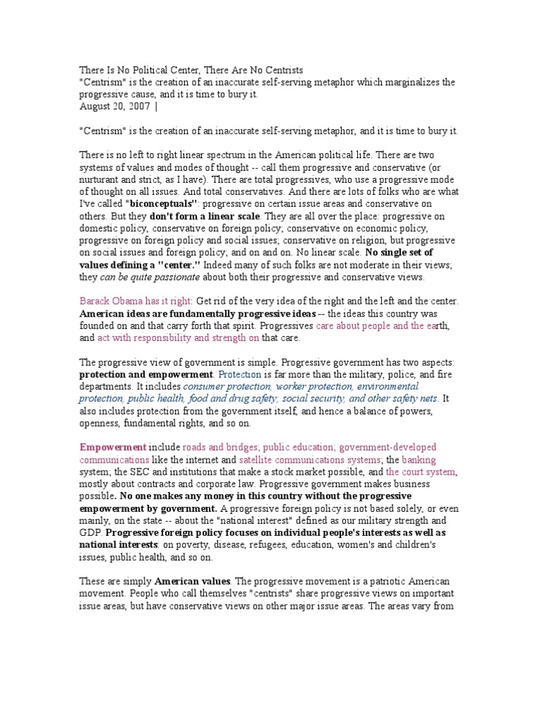 Burying the Myth of Centrism: Why the Concept of a Political Center is ...