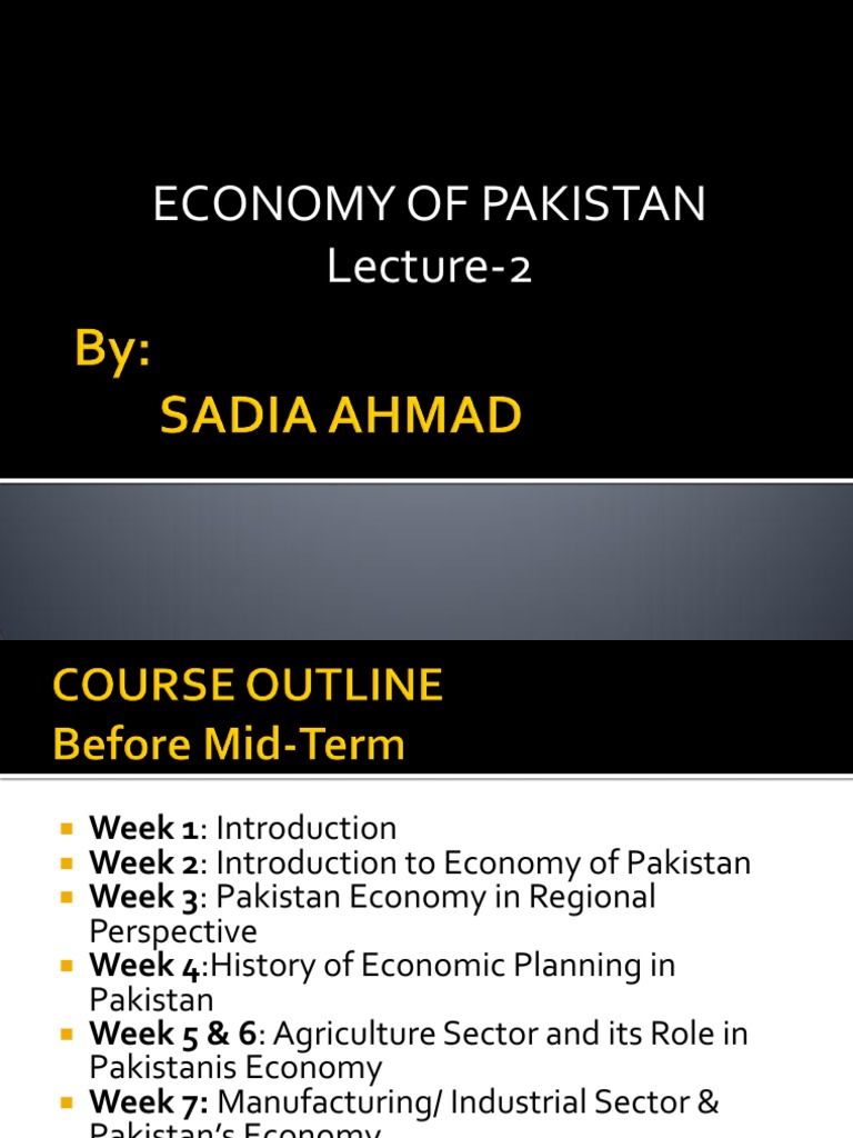 Economy of Pakistan Lecture-2 | PDF | Pakistan | Developing Country