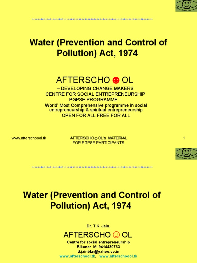 Water (Prevention and Control of Pollution) Act, 1974 | PDF | Sewage ...