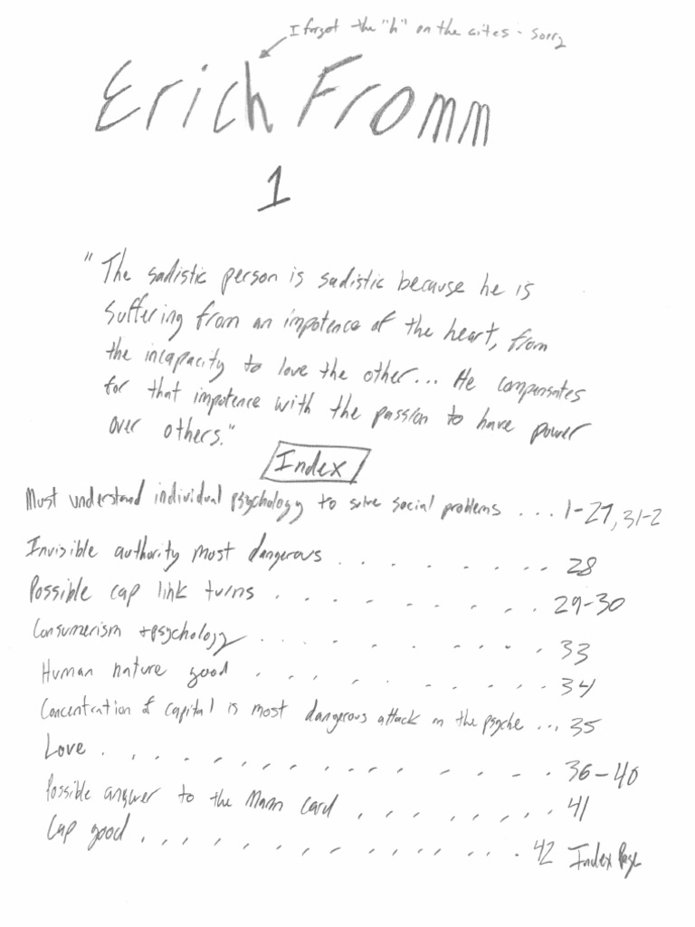 Escape From Freedom Erich Fromm 1 | PDF