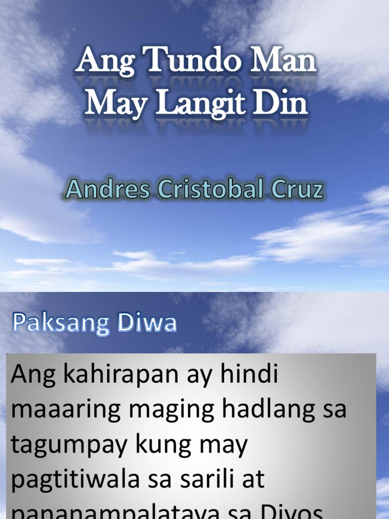 ANg Tundo Man Ay May Langit Din | PDF