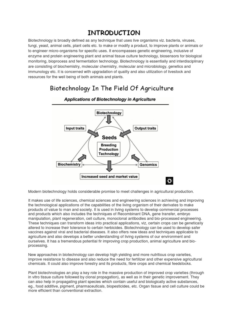 Application of Biotechnology | PDF | Biotechnology | Genetically ...