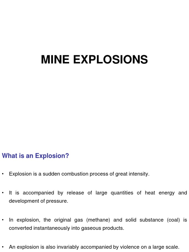 Mine Explosions Overview | PDF | Explosion | Combustion