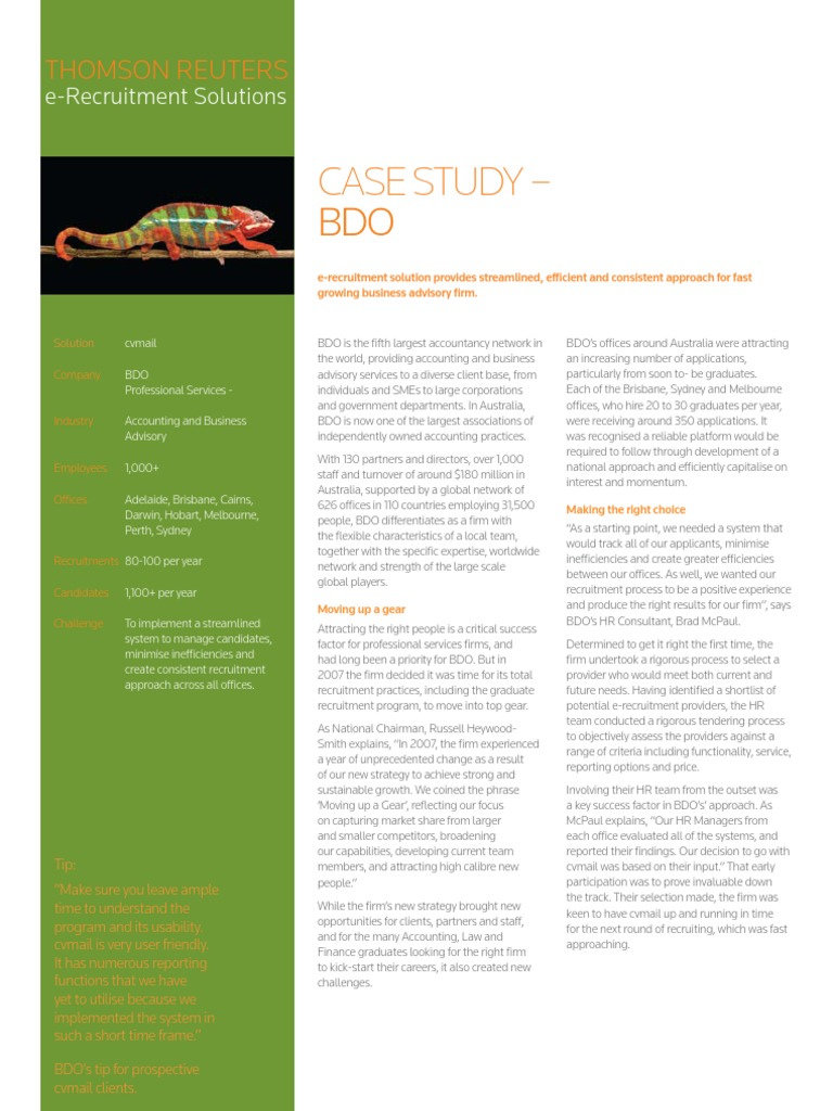 Case Study BDO | PDF | Recruitment | Usability