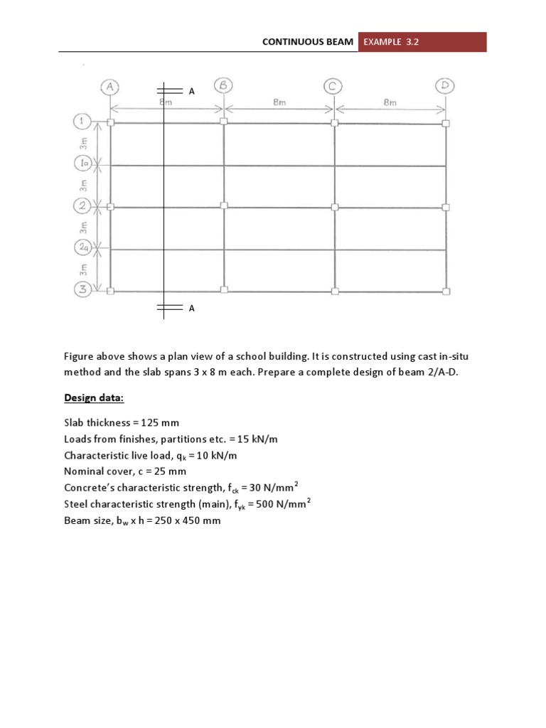 Design Continuous Beam Reinforcement | PDF | Beam (Structure) | Bending
