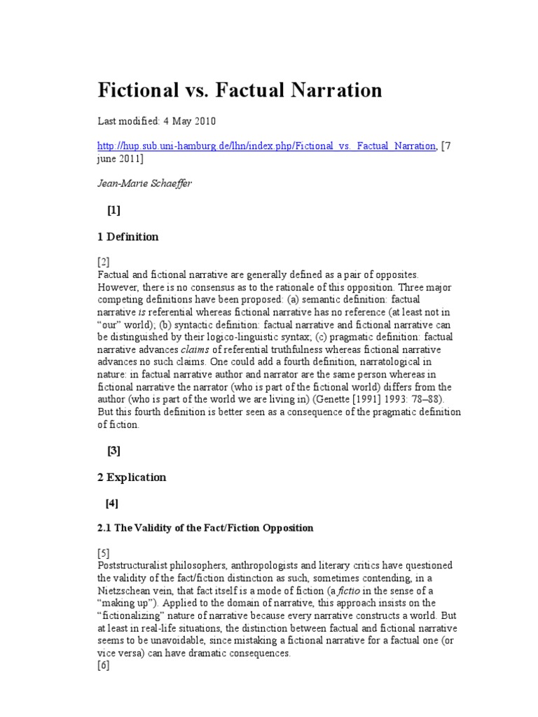 Understanding Fictional and Factual Narration | PDF | Contemporary ...