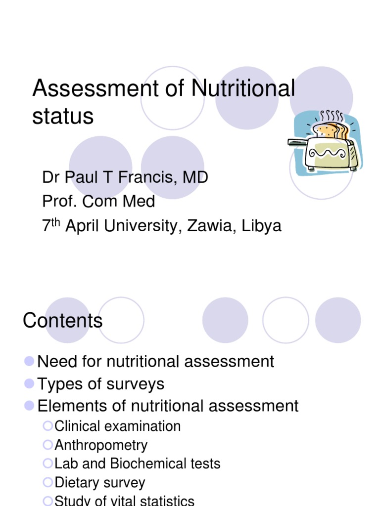 Assessment of Nutritional Status | Malnutrition | Nutrition | Free 30 ...