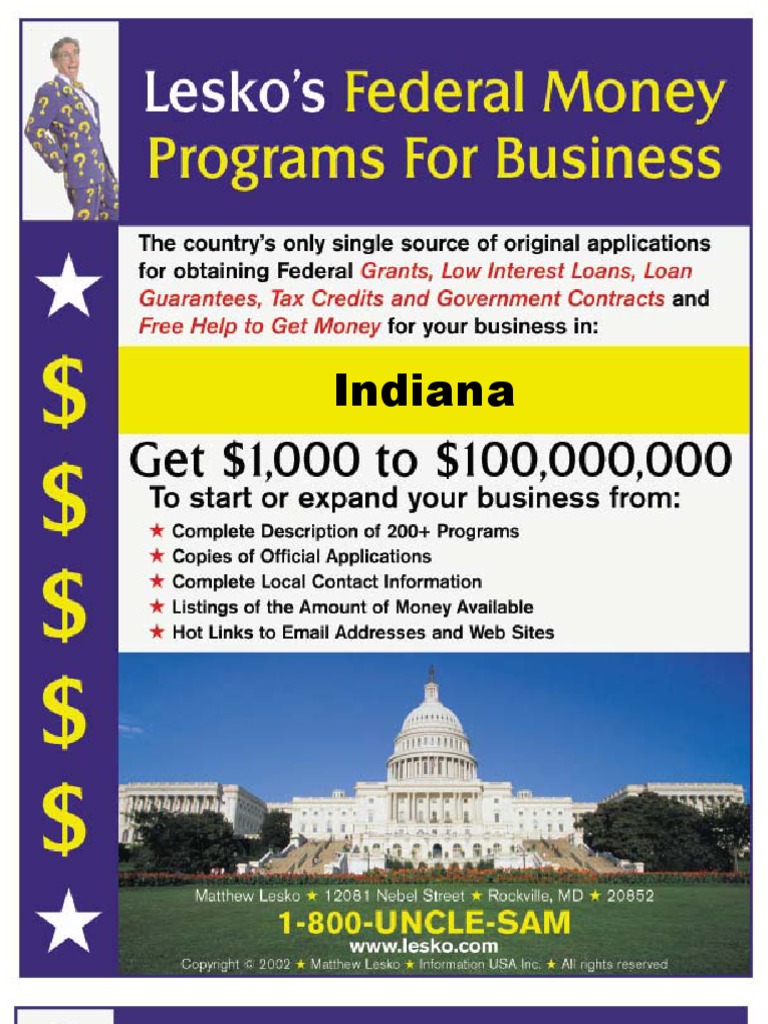Indiana Free Money | PDF | Tax Credit | Small Business
