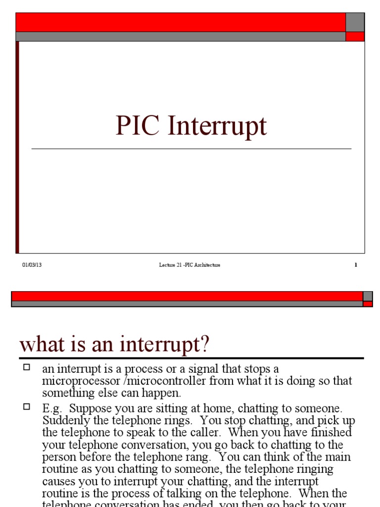 PIC Interrupt | PDF | Digital Electronics | Computer Architecture