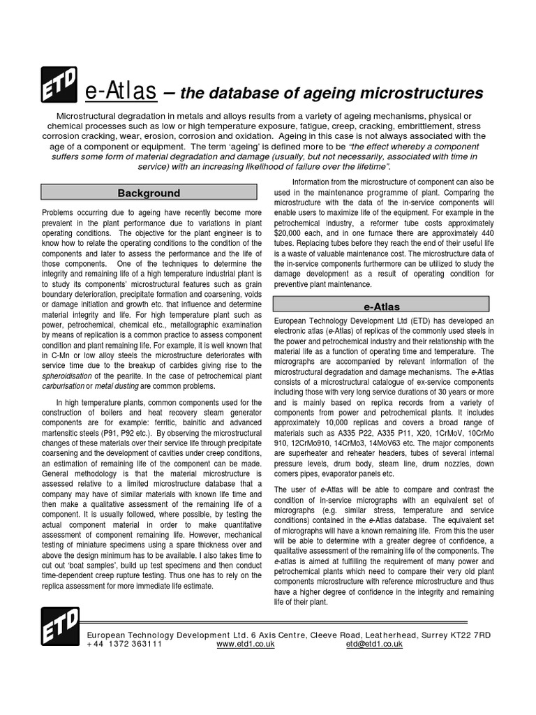 E-Atlas: The Database of Ageing Microstructures | PDF | Microstructure ...