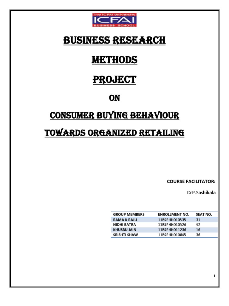 Marketing Research Project | PDF | Retail | Survey Methodology