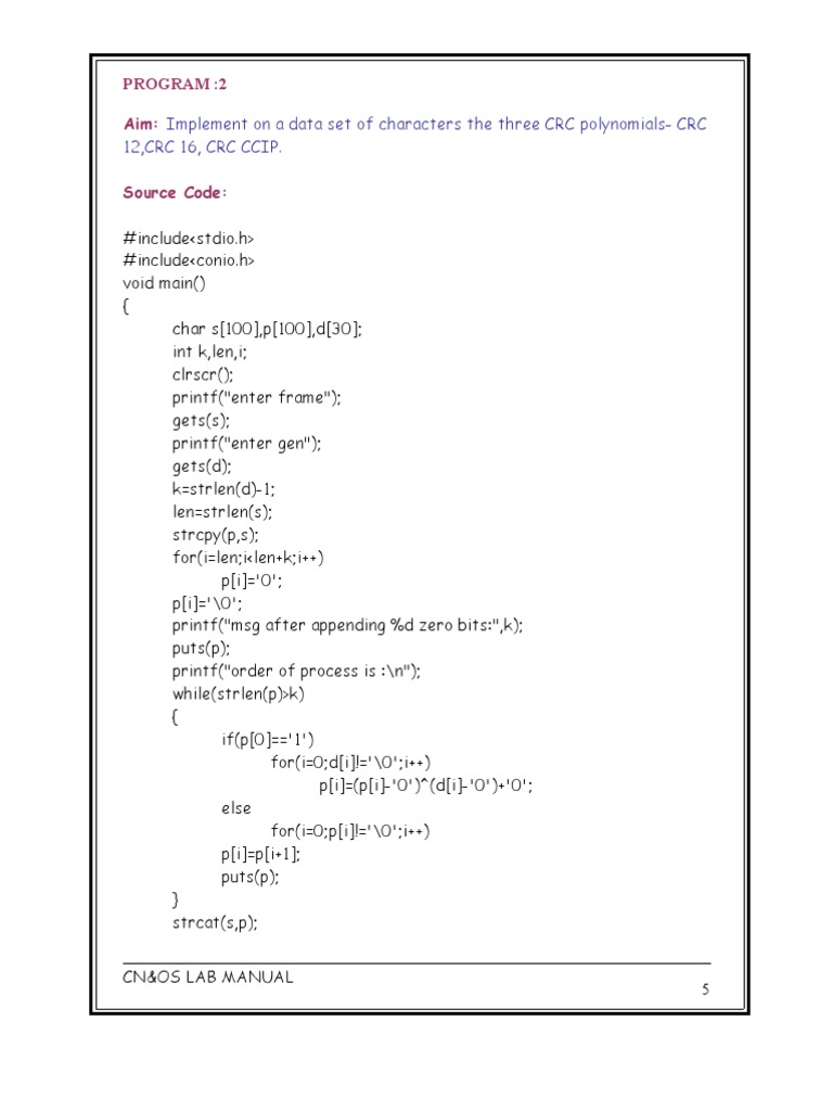 Implement On A Data Set of Characters The Three CRC polynomials-CRC 12 ...