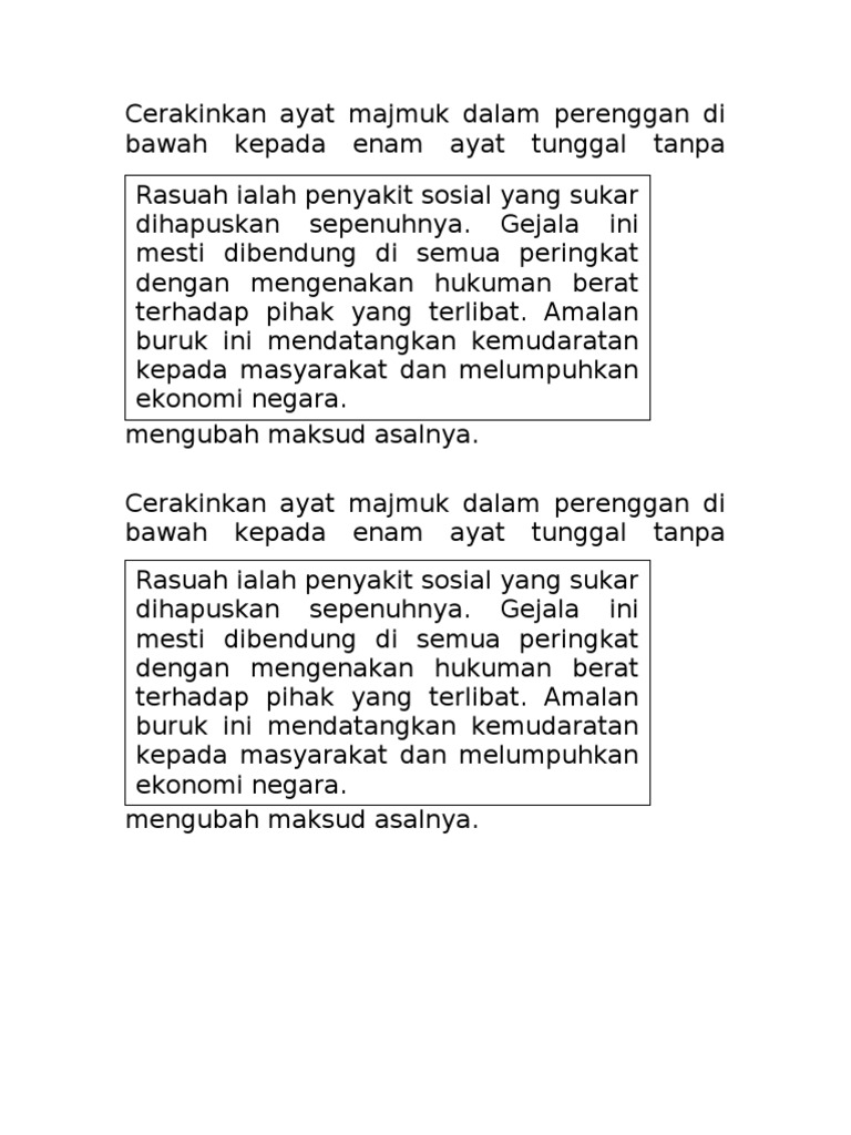 Latihan Cerakinkan Ayat | PDF