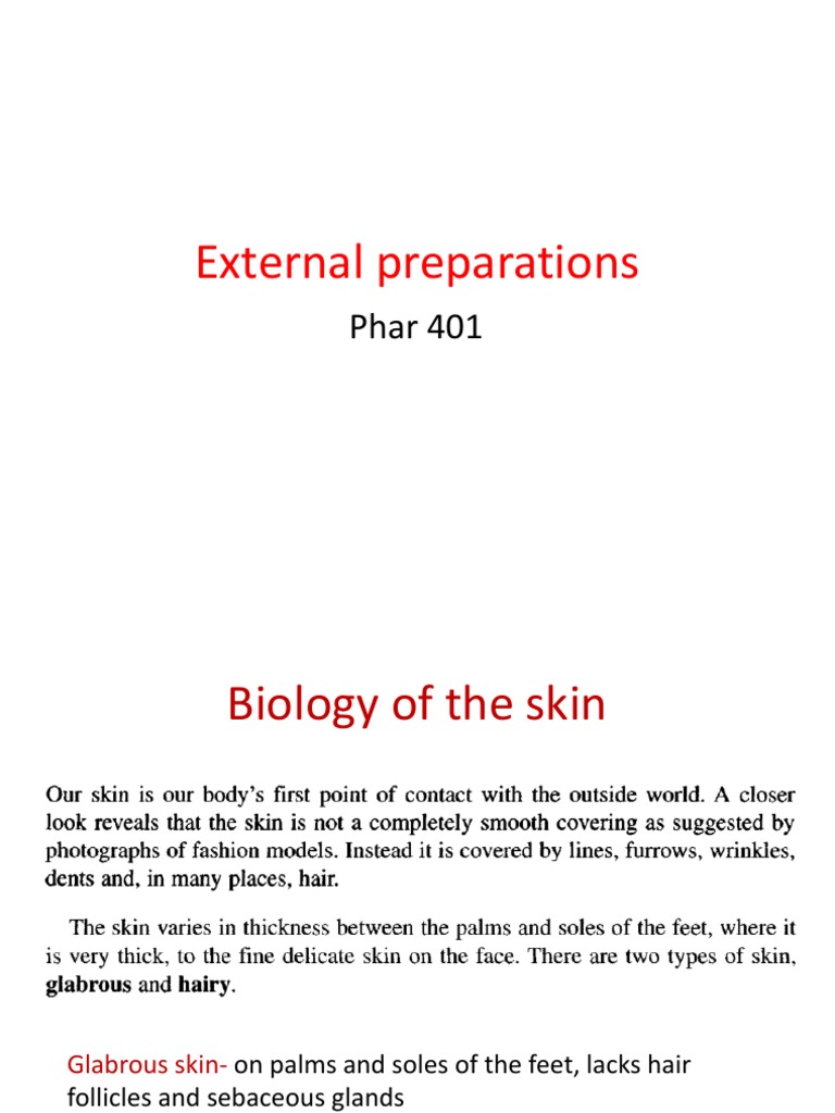 External Preparation Pharmacy | PDF | Skin | Chemical Substances