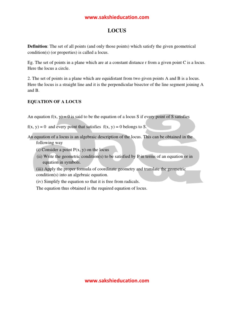 01 01 Locus | PDF | Elementary Geometry | Mathematical Objects