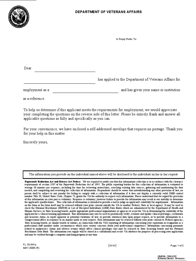 Vha FL 10 341a Fill | PDF | Veterans Health Administration | Justice