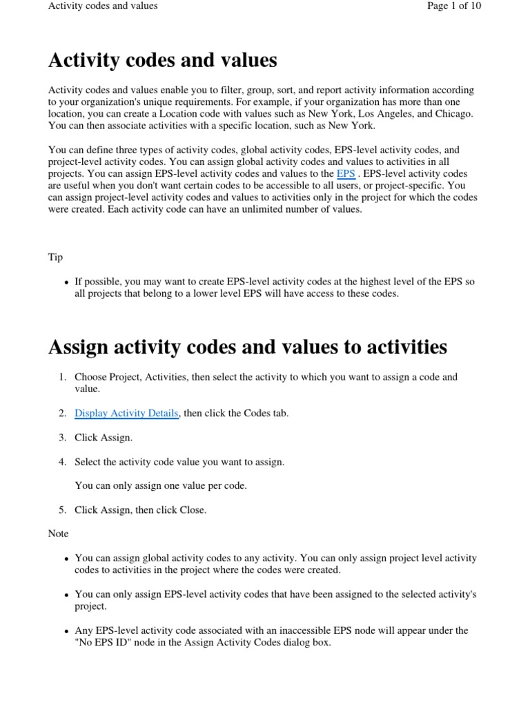 Activity Codes | PDF | Hierarchy | Computer Data