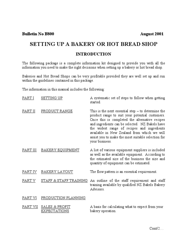 Setting Up Bakery | PDF | Biscuit | Breads