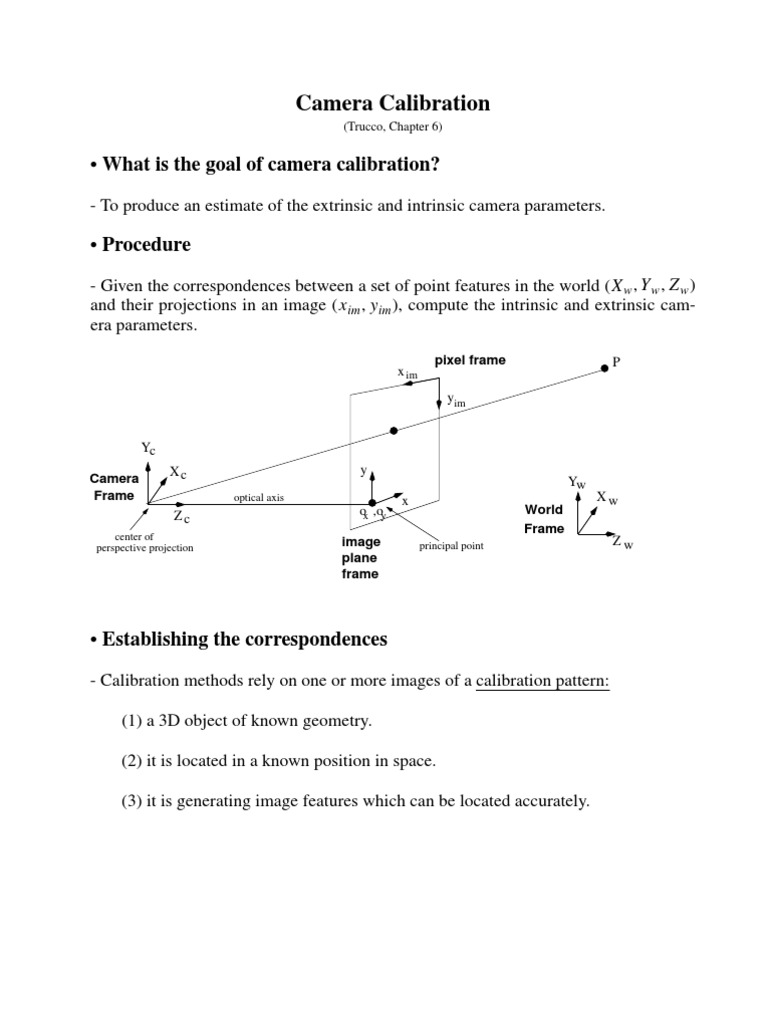 Camera Calibration | PDF | Geometry | Teaching Mathematics