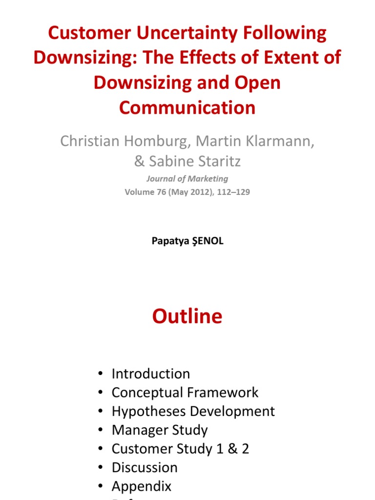 Customer Uncertainty in Downsizing | PDF | Layoff | Experiment
