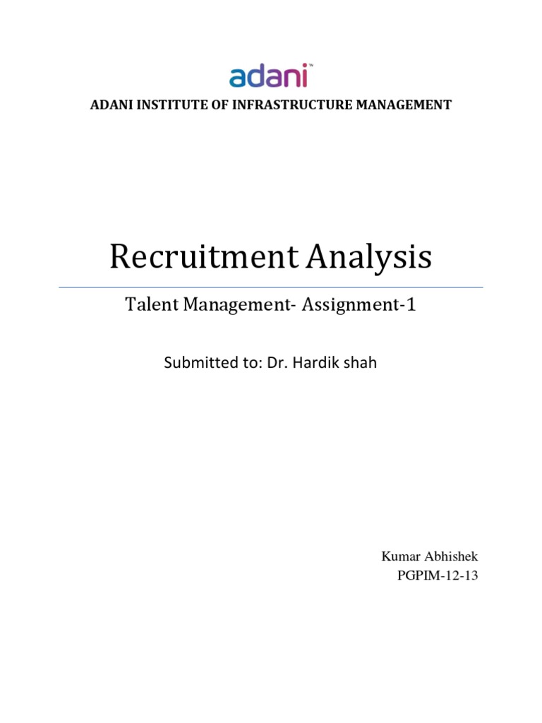 Recruitment Analysis: Talent Management-Assignment-1 | PDF ...